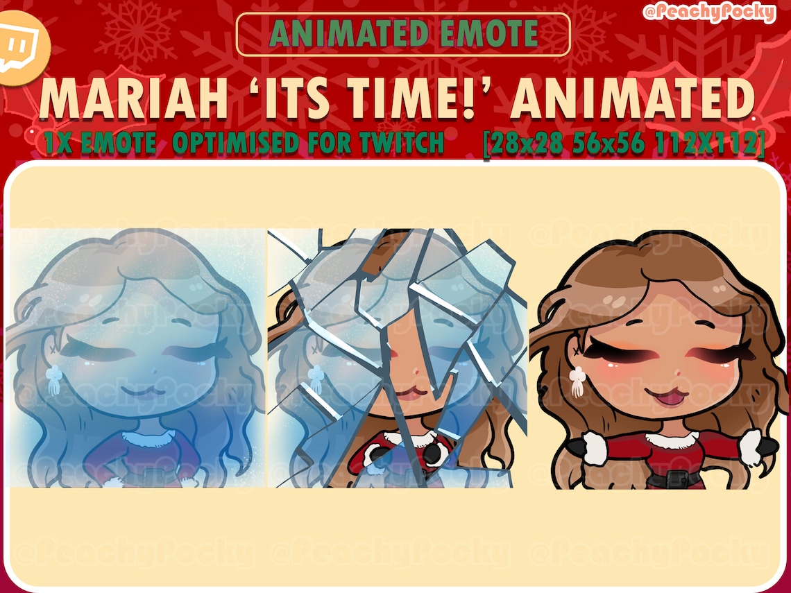 Animated Twitch Emote 1x Animated Christmas Twitch Meme Emotes - Mariah ...