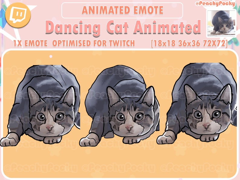 Animated Twitch Emote 1x Animated Cat Twitch Meme Emotes Cat - Etsy ...