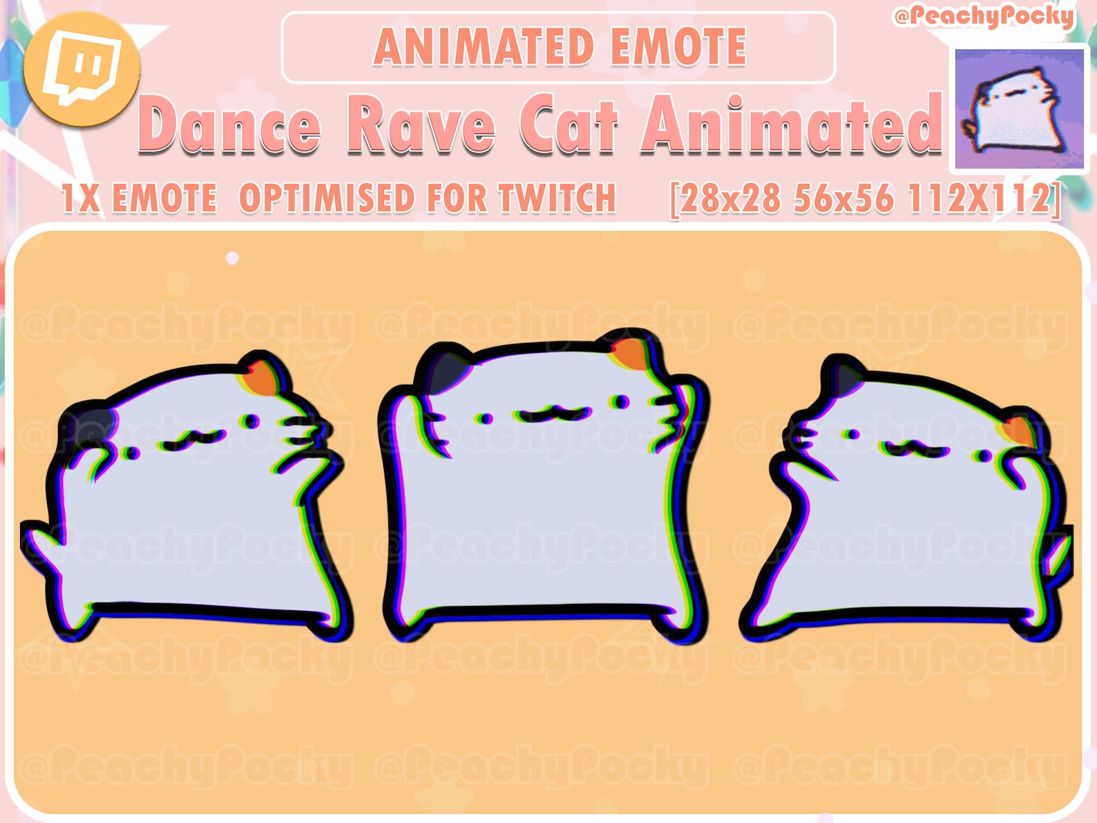 Animated Twitch Emote 1x Animated Cat Twitch Meme Emotes - Cat Dance ...