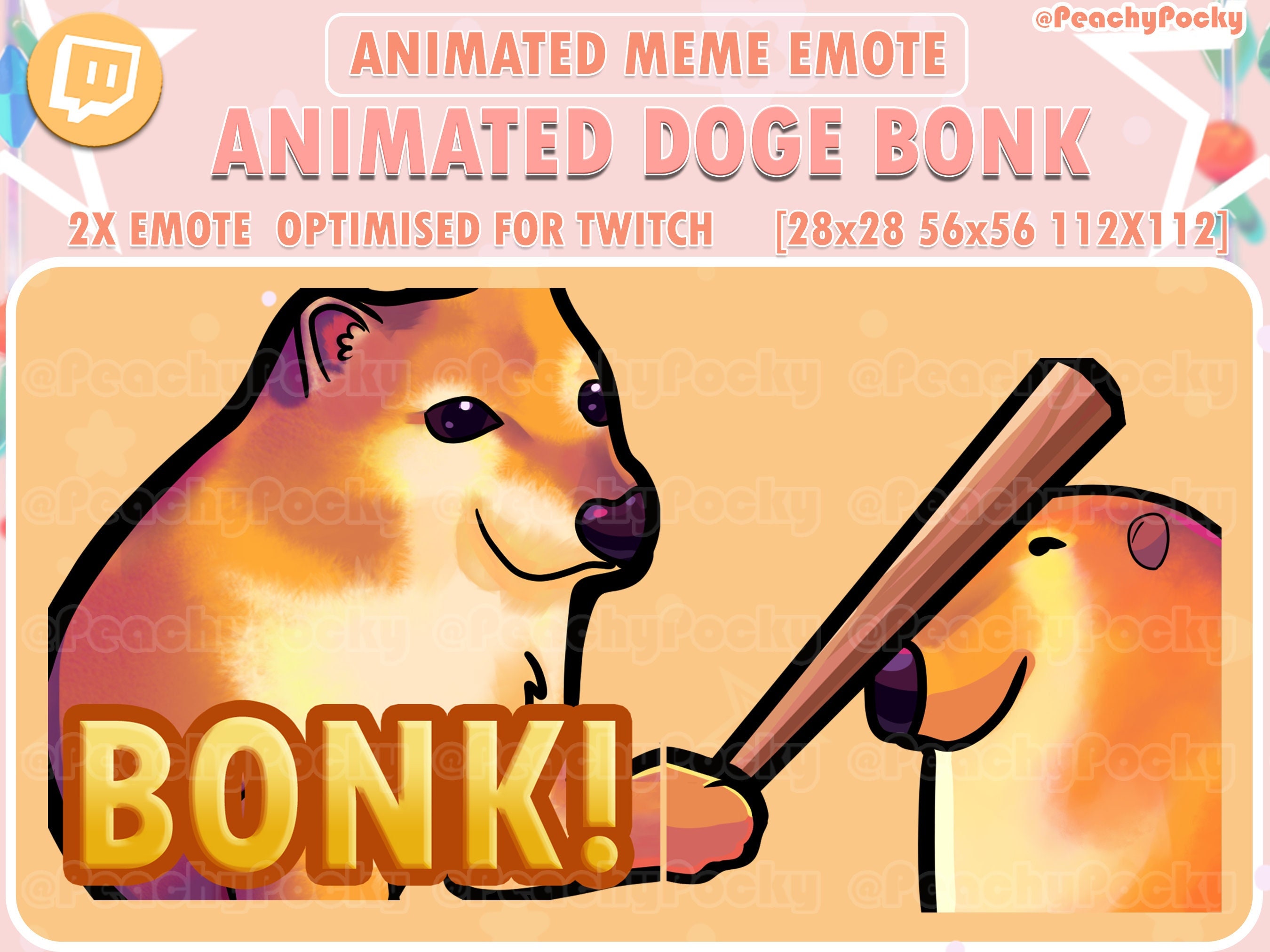 Animated Twitch Emote Streamer 2x Animated Bonk Doge Dog Twitch Meme ...