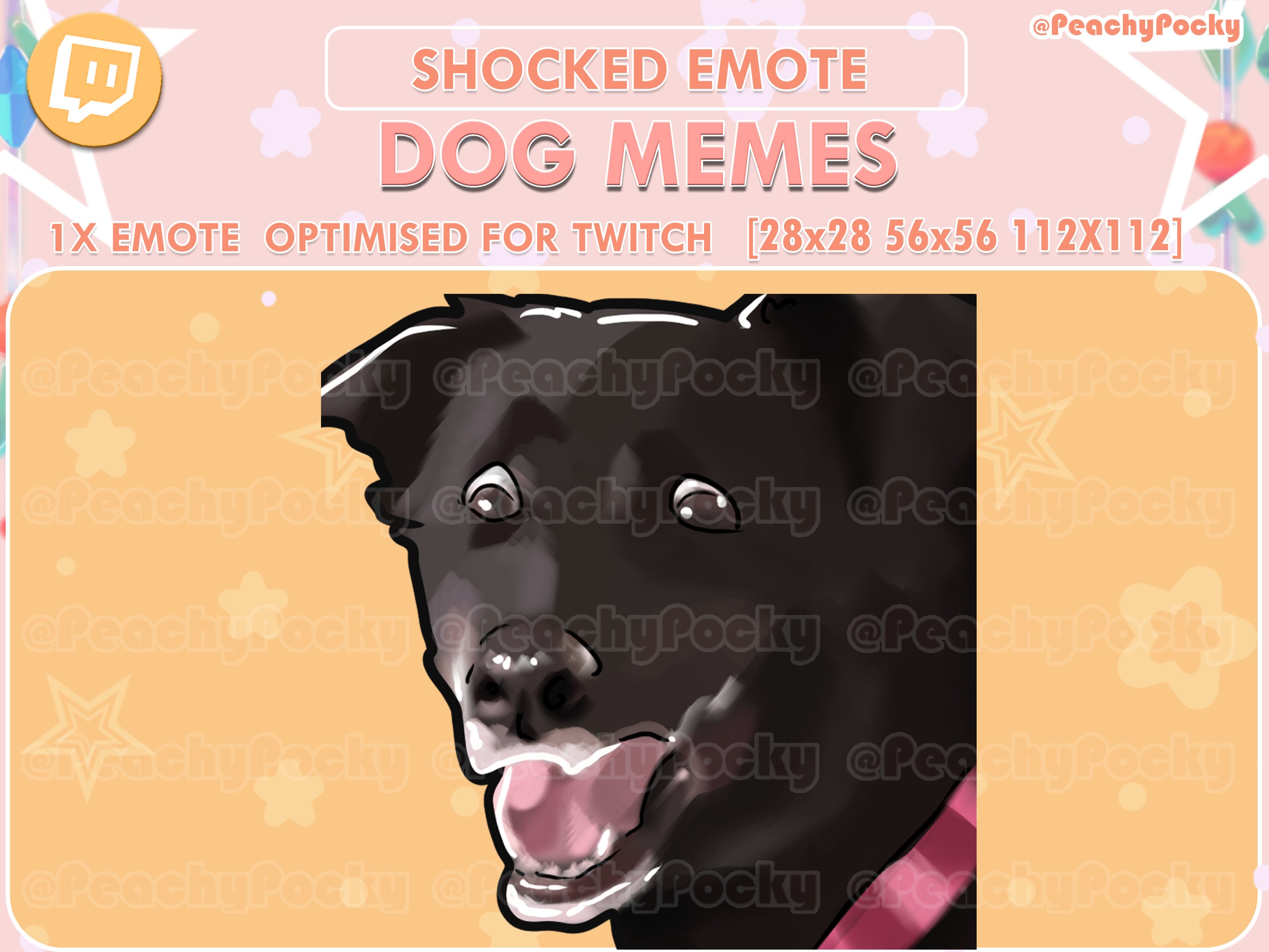 Emote de Twitch 1x Perro sorprendido Meme de perro Emotes de Twitch ...