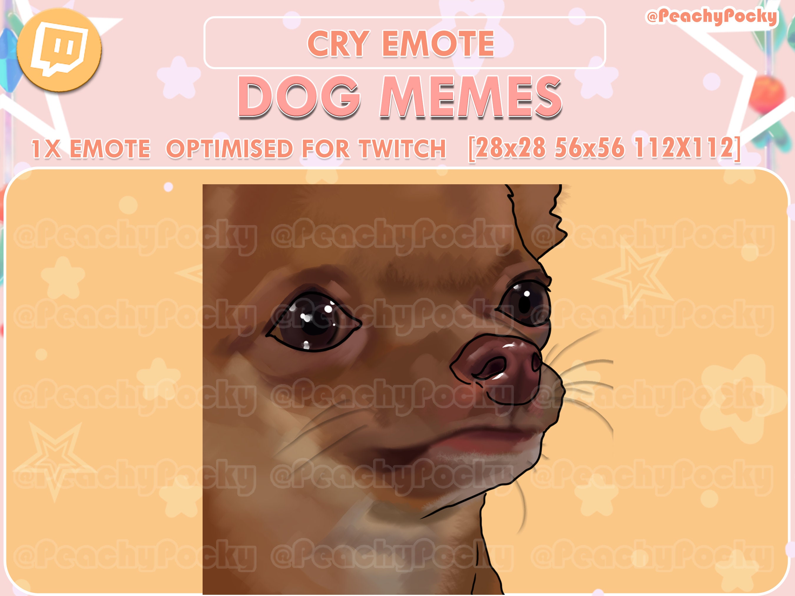 Twitch Emote 1x Cry Dog Dog Meme Twitch Emotes / Streamer / Youtube ...