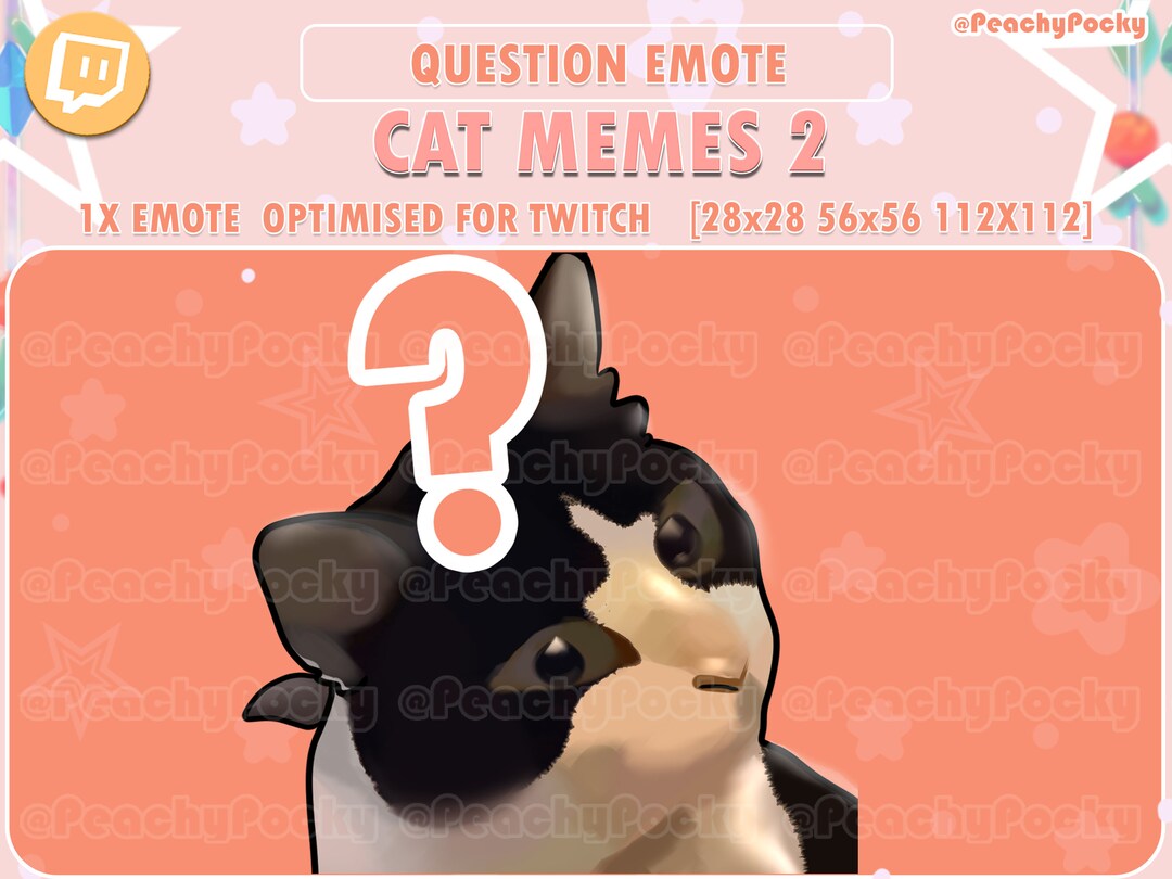 Twitch Emote 1x Cat Twitch Meme Emotes Question Cat / Twitch / Streamer ...