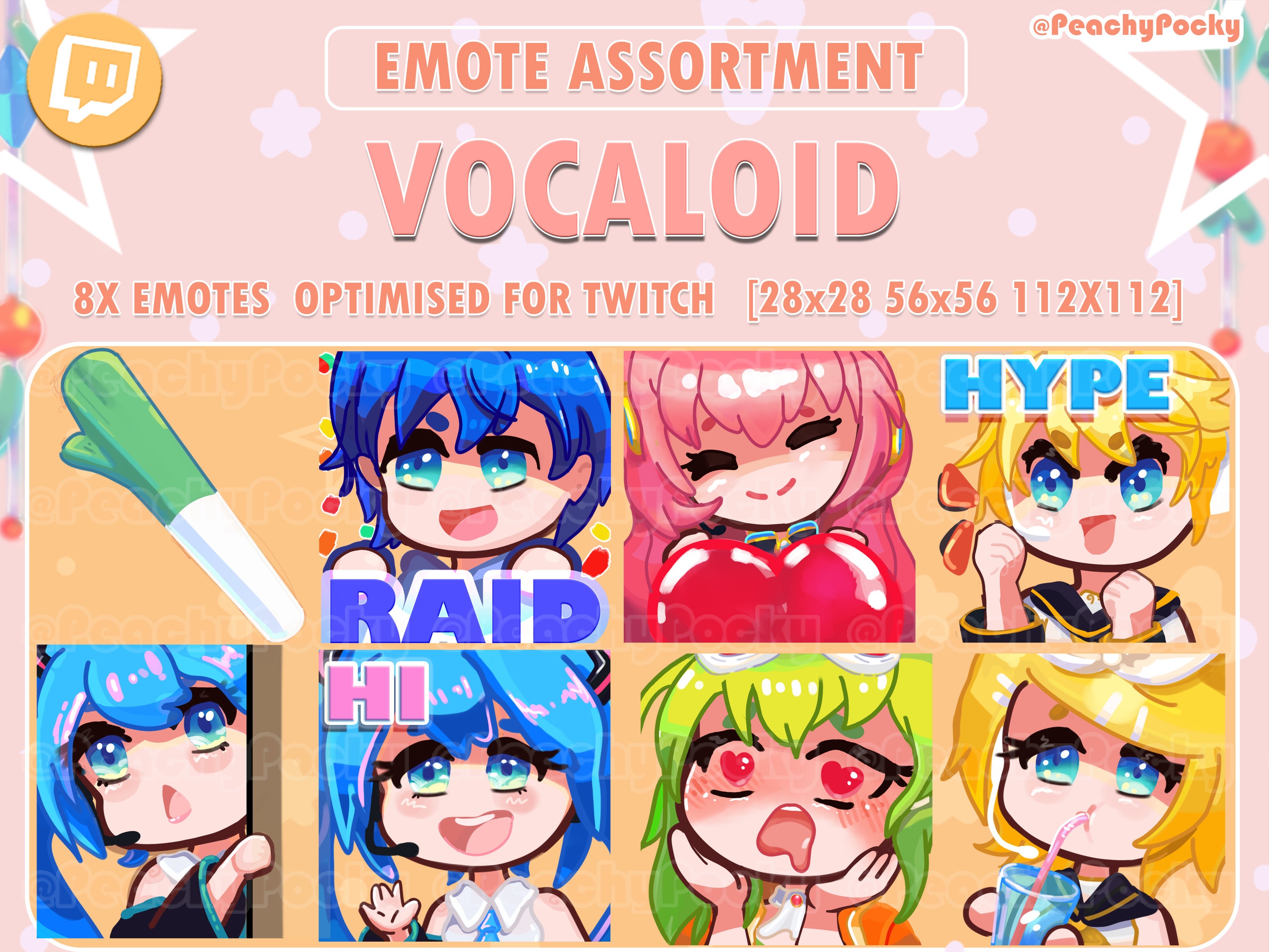 Twitch Emote 8x Vocaloid Twitch Emotes / Streamer / YouTube / Discord ...
