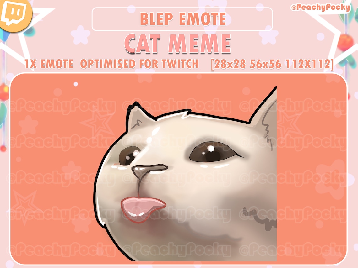 Twitch Emote 1x Blep Sticking Tongue Out - Cat Meme Twitch Emotes ...