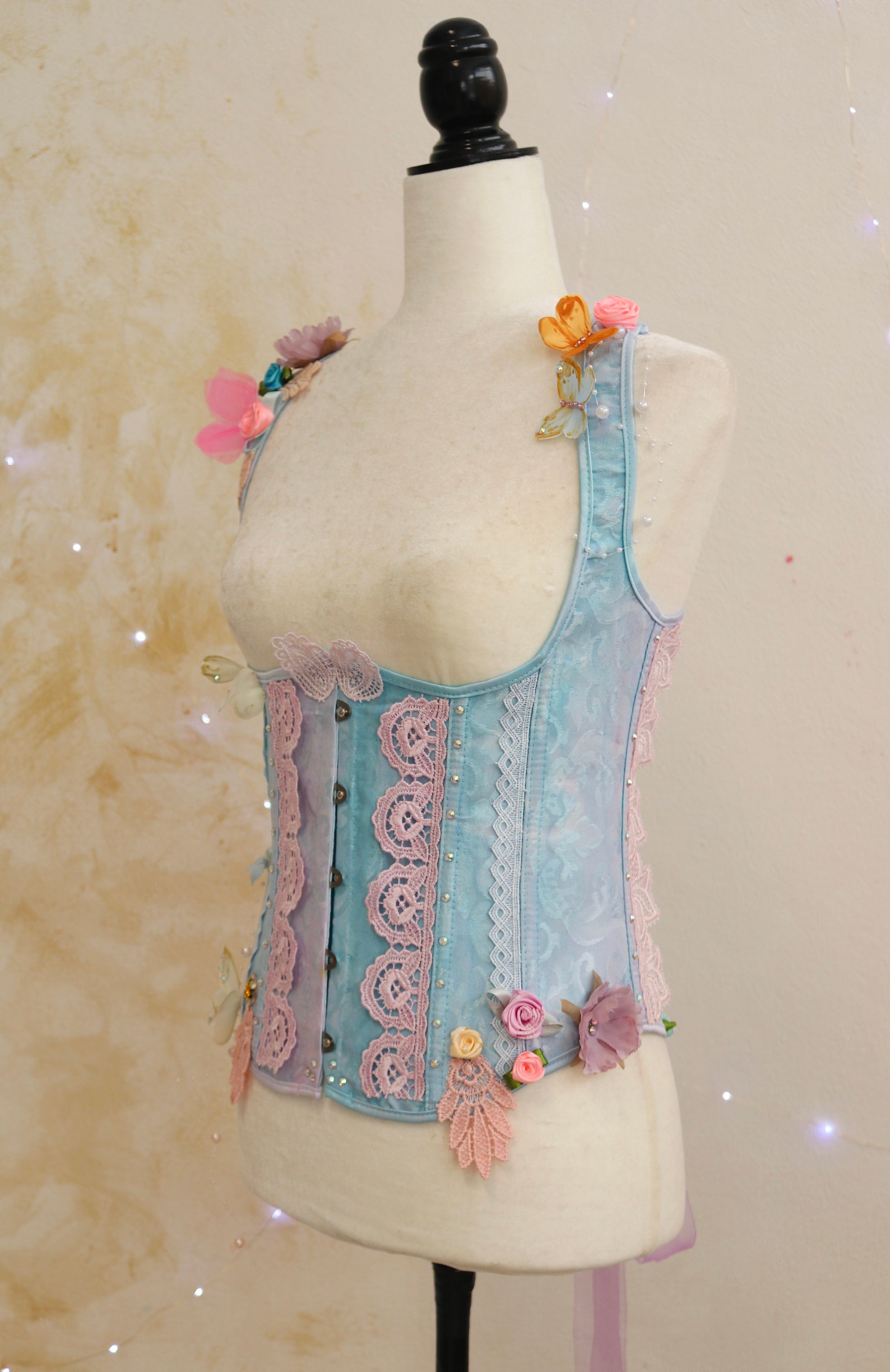 Enchanted Turquoise & Lilac Fairy Corset - One of a Kind Luxury Art to ...