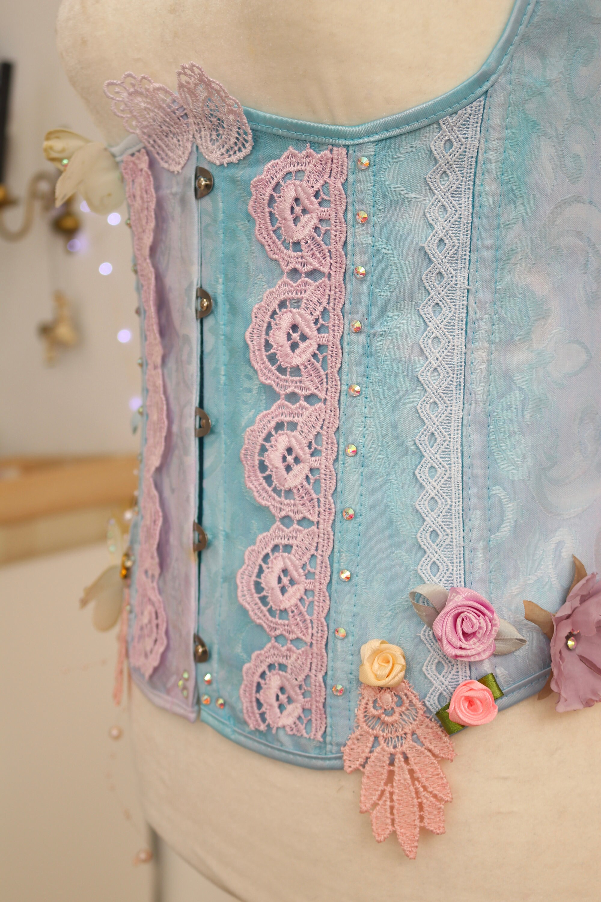 Enchanted Turquoise & Lilac Fairy Corset One of a Kind Luxury Art to ...