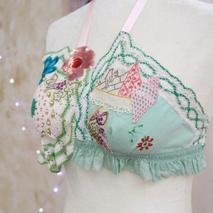Handmade Embroidered Fairy Top - Padded Festival Top - Beaded Green ...