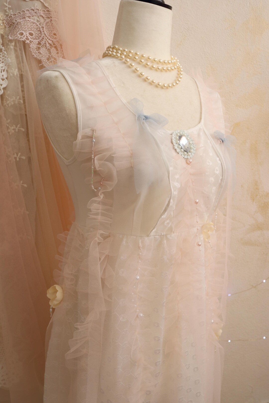 Transformed Vintage Nightgown - Shabby Chic Fairytale White Mini Dress ...