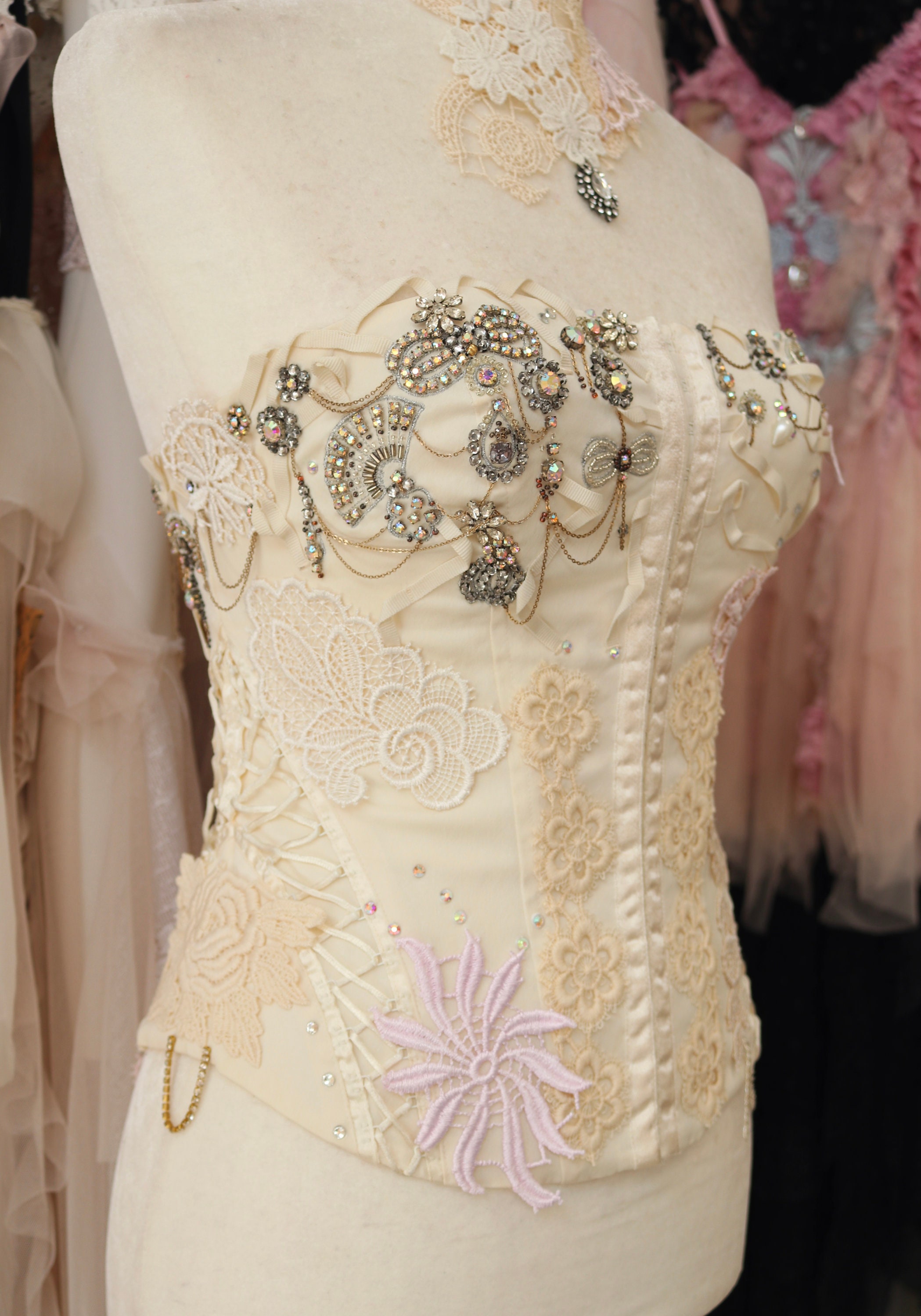 Enchanted Upcycled Beaded Corset One of a Kind Statement Boho Bridal ...