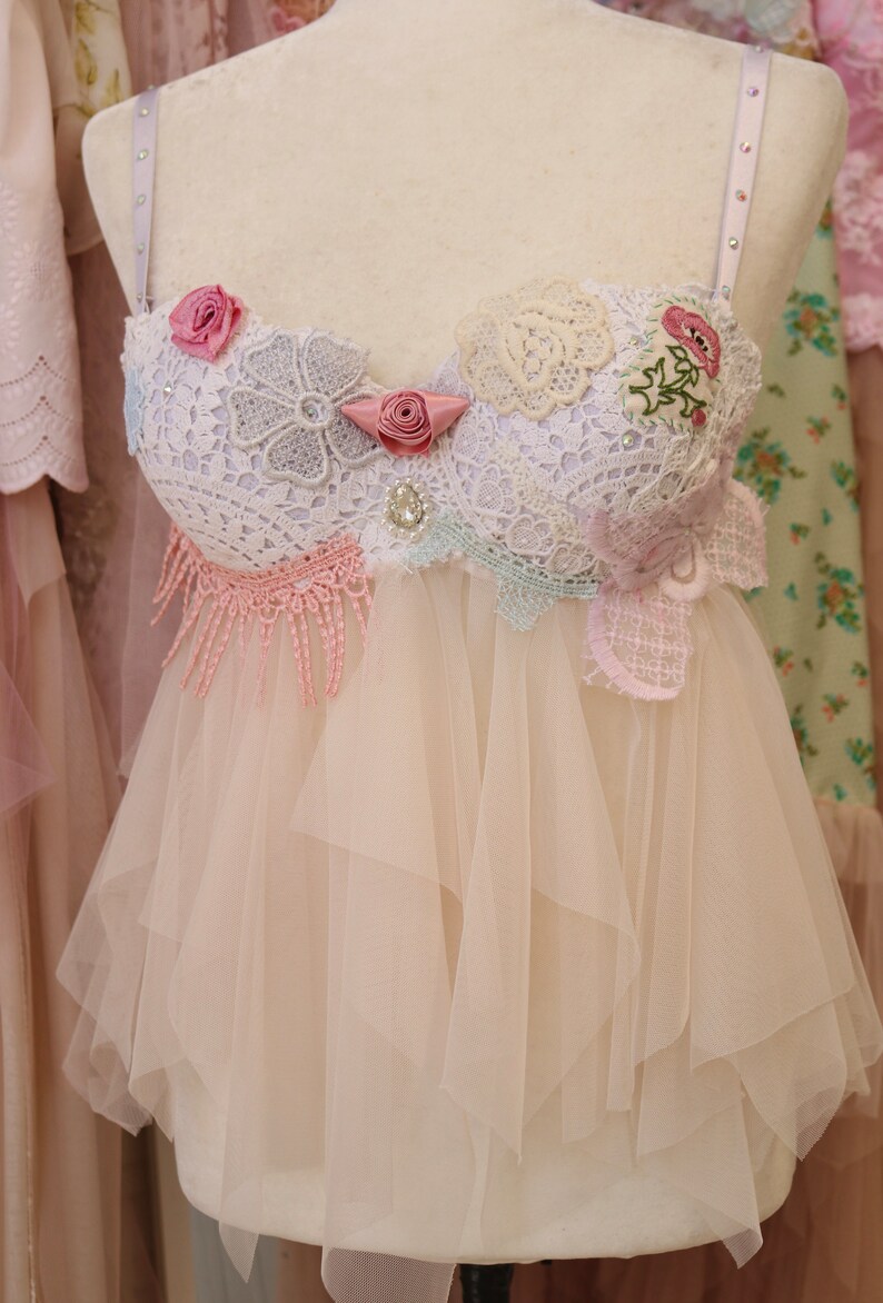 Bustier Fairy Top Fairytale Festival Outfit Upcycled Wearable Art Boho ...