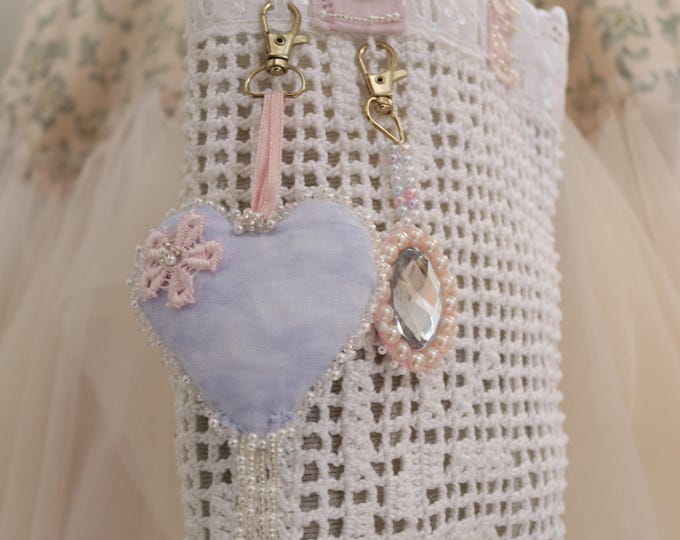 Handmade Cottage Coquette Crochet Handbag With Charms - Boho Princess ...