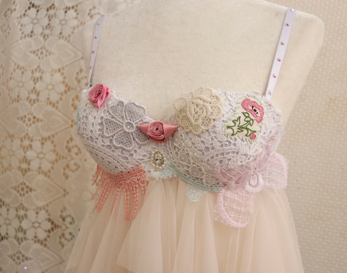 Bustier Fairy Top Fairytale Festival Outfit Upcycled Wearable Art Boho ...