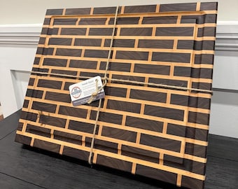 Walnut and Cherry Brick Cutting Board 2 - Etsy