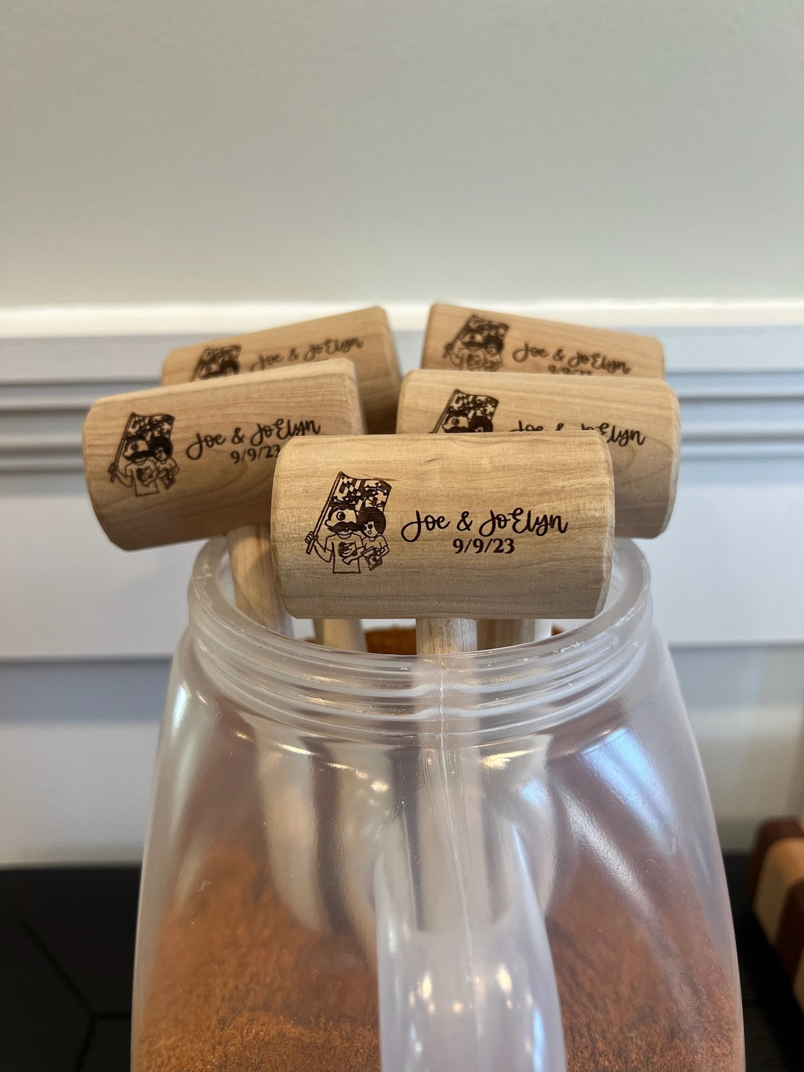 Laser Engraved Crab Mallet Set of 150, Custom Wooden Crab Mallet ...