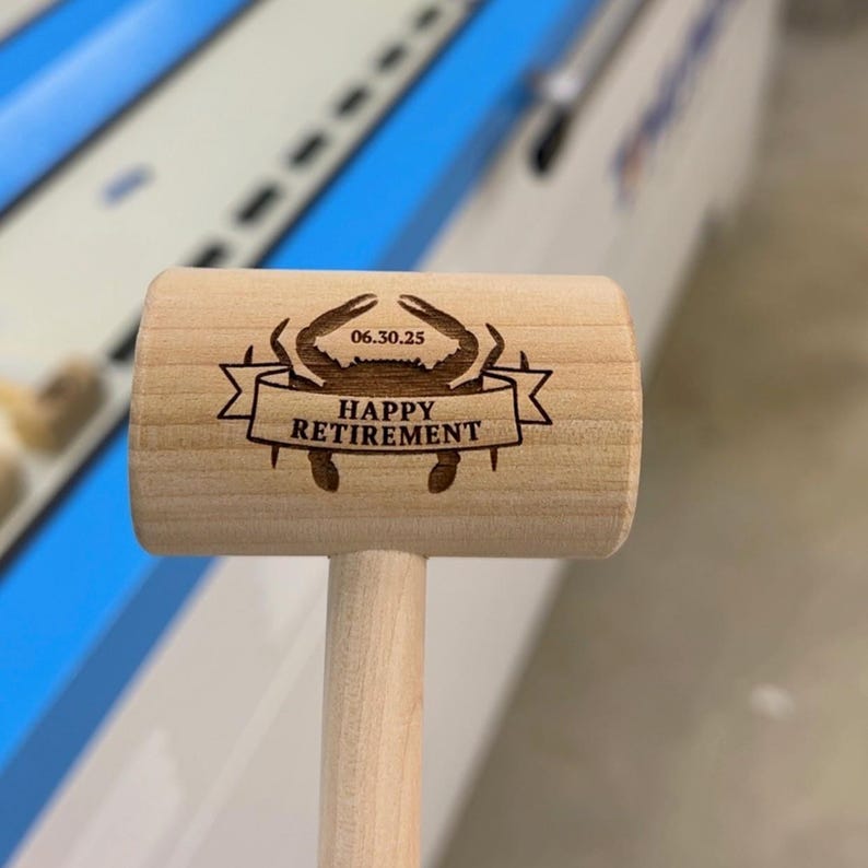 Laser Engraved Crab Mallet Set of 6, Custom Wooden Crab Mallet ...