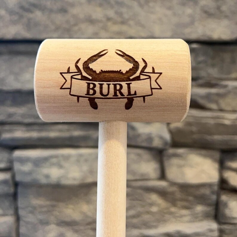 Laser Engraved Crab Mallet Set of 50, Custom Wooden Crab Mallet ...