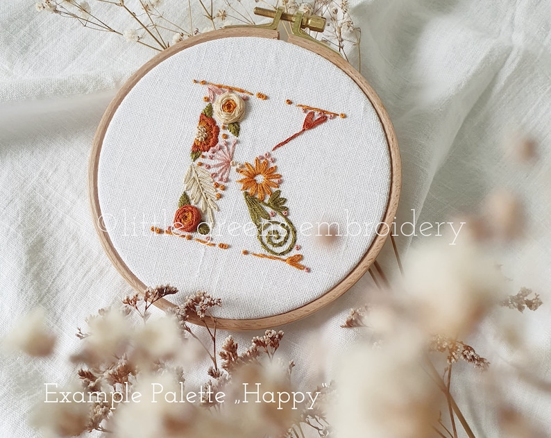 Floral Letter "c" Digital Embroidery Pattern & Guide - Etsy