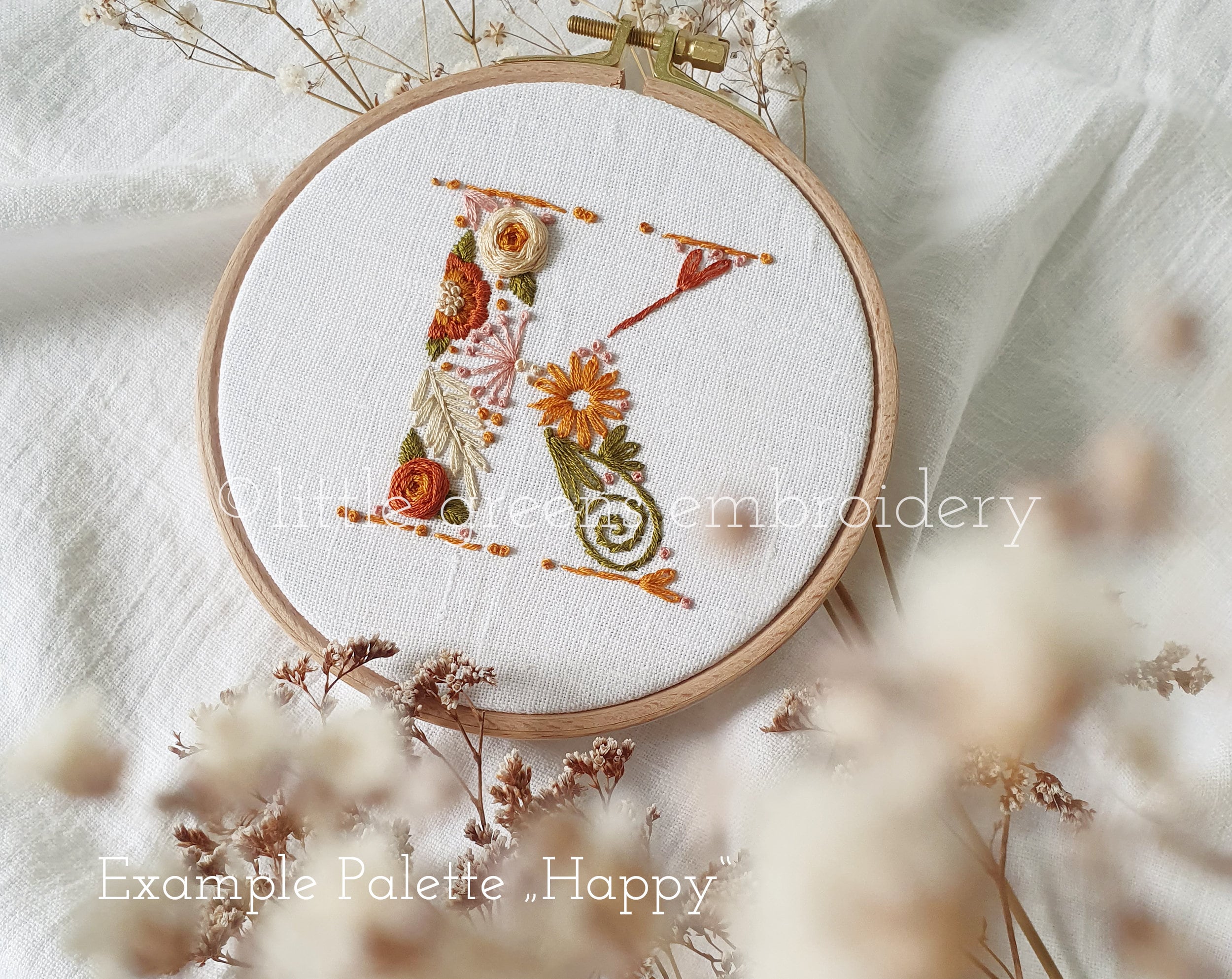 Floral Letter o Digital Embroidery Pattern & Guide - Etsy