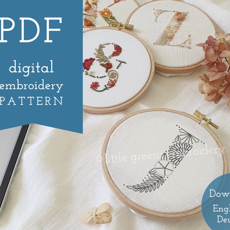 Letter J Embroidery - Etsy