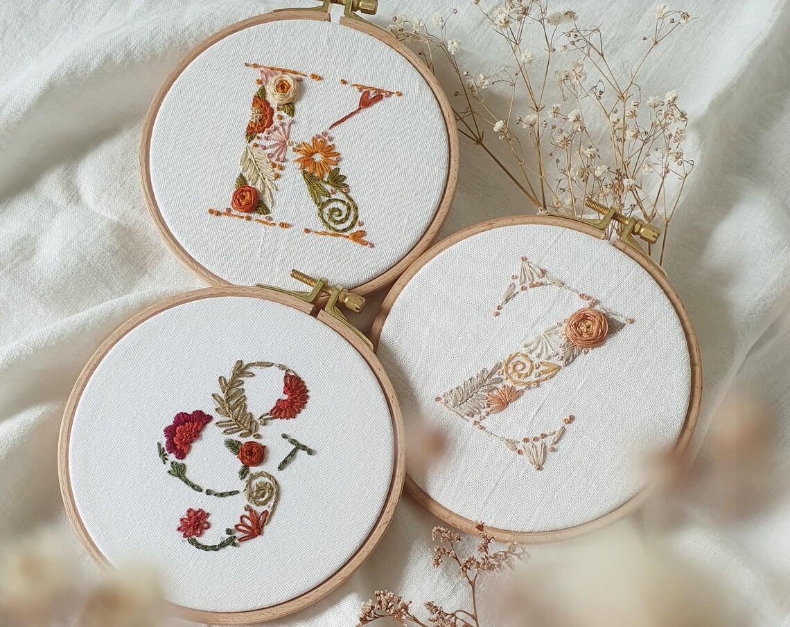 Floral Letter c Digital Embroidery Pattern & Guide | Etsy