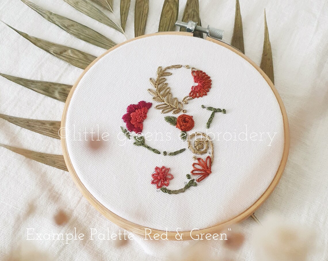 Floral Letter l Digital Embroidery Pattern & Guide - Etsy