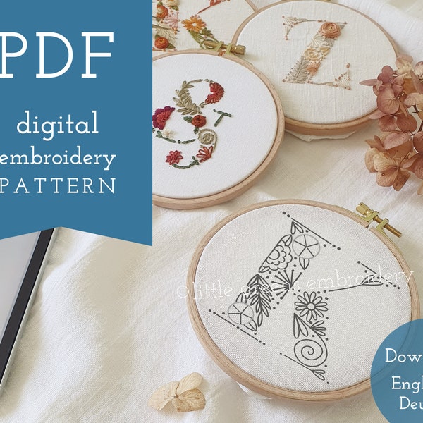 K Embroidery Pattern - Etsy
