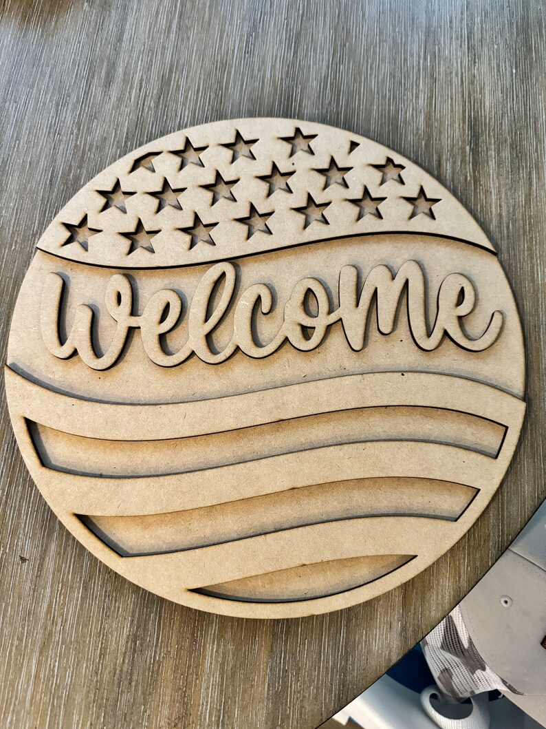 American Flag Welcome Door Sign Kit. Craft Kit, Kids Crafts , Family ...