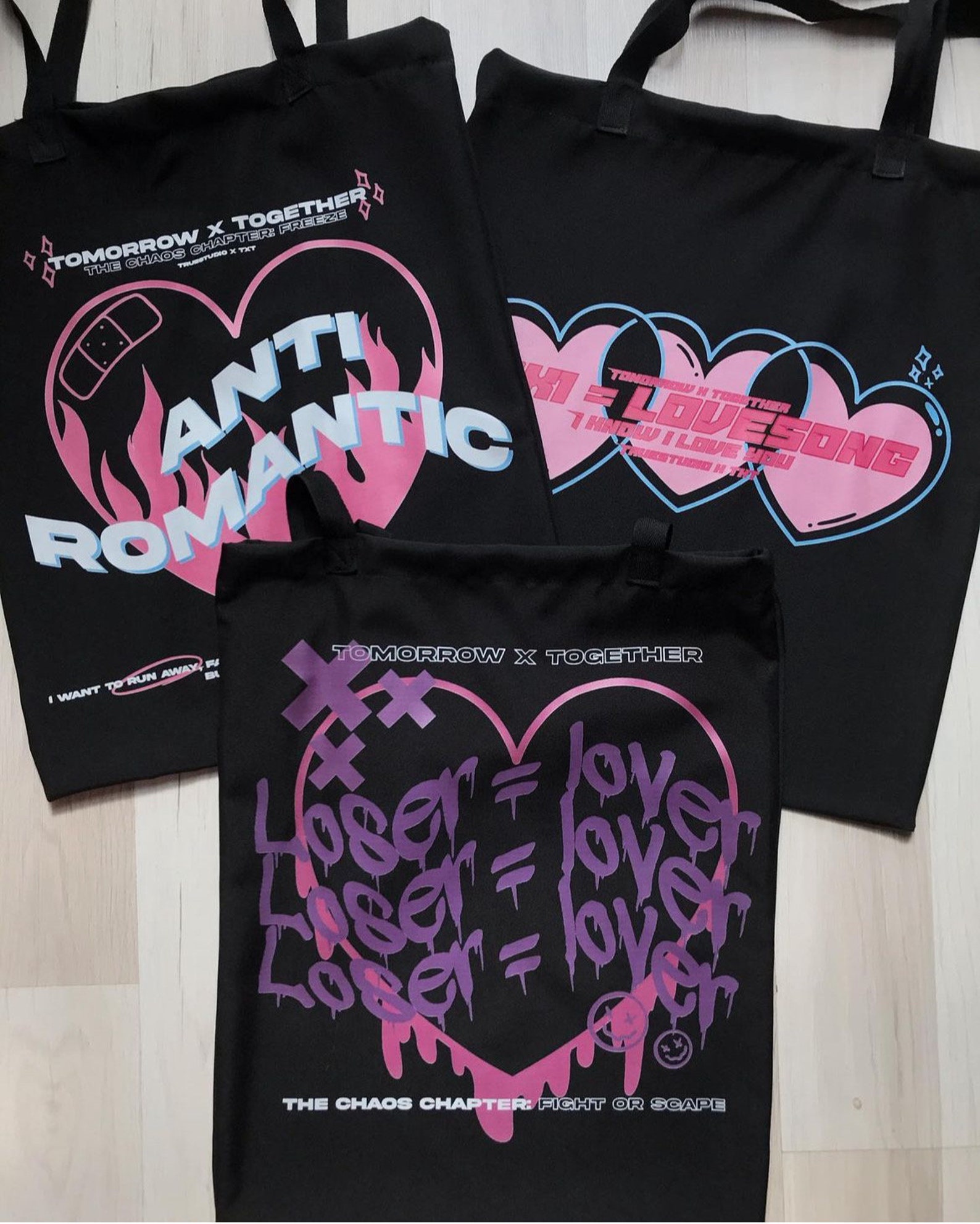 TXT Tote Bag Diseño Estético Anti Romántico Mañana X Juntos Kpop Merch ...