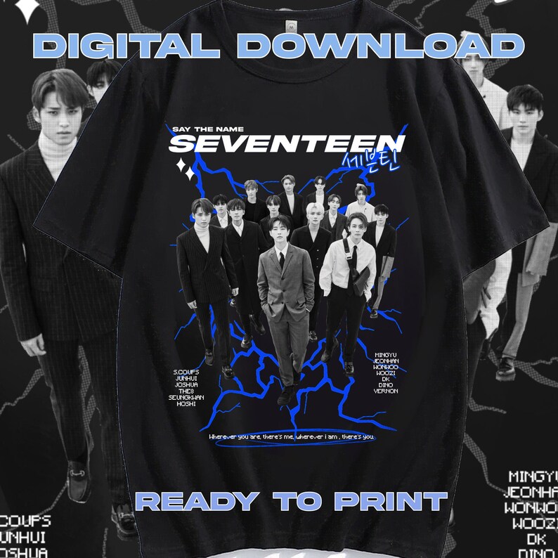 SEVENTEEN Ready to Print Download Png Printable Design Kpop Merch ...