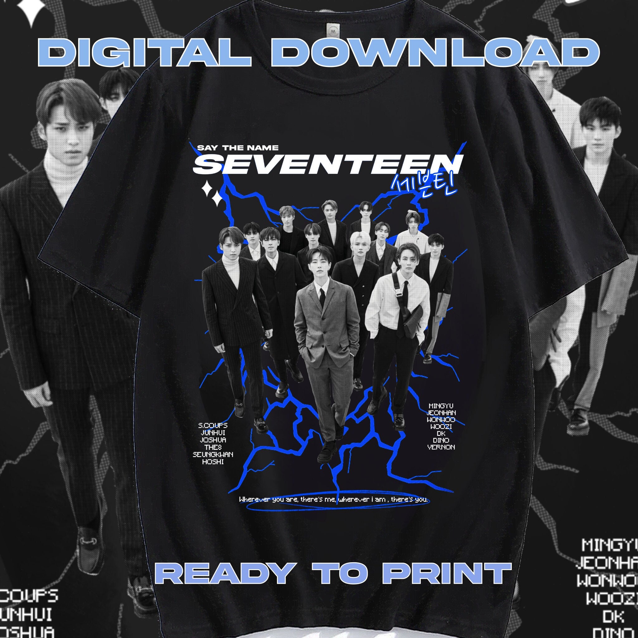SEVENTEEN Ready to Print Download Png Printable Design Kpop Merch ...