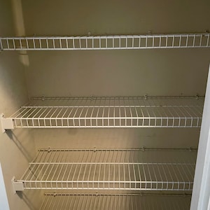 Custom Rustic Gray Wood Shelf Metal Wire Rack Cover Pantry Kitchen Home ...