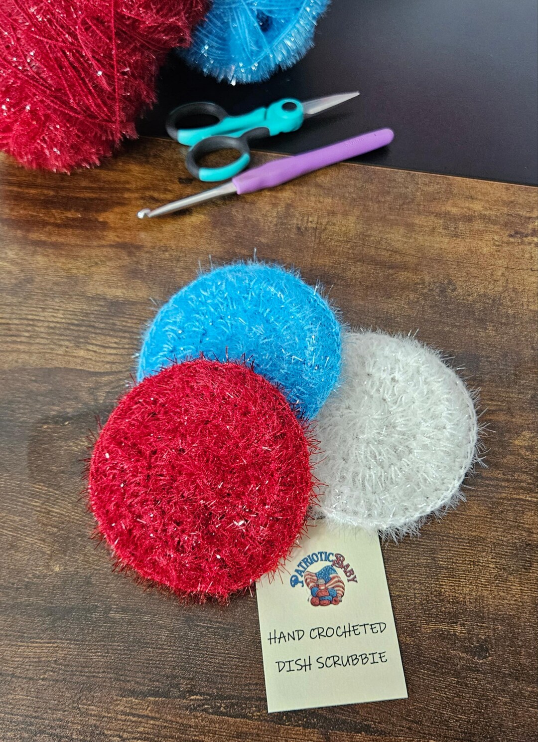 Crocheted Dish Scrubbie (3 Piece Set) - Etsy