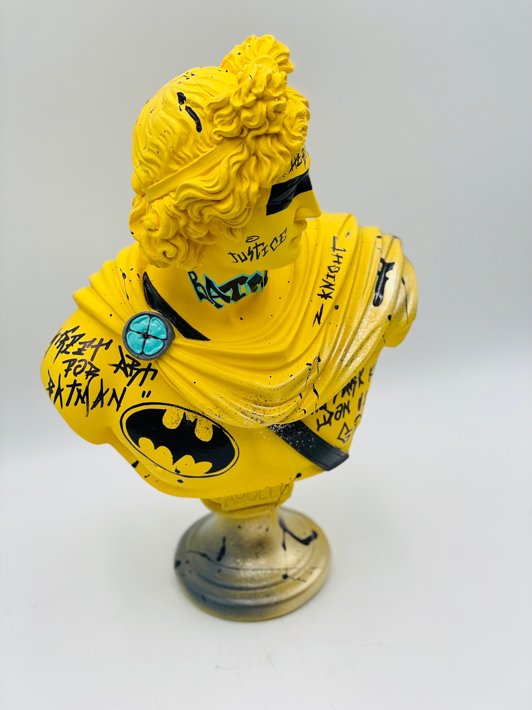 Batman Design Pop Art Apollo Sculpture, Greek God Apollo Statue With ...