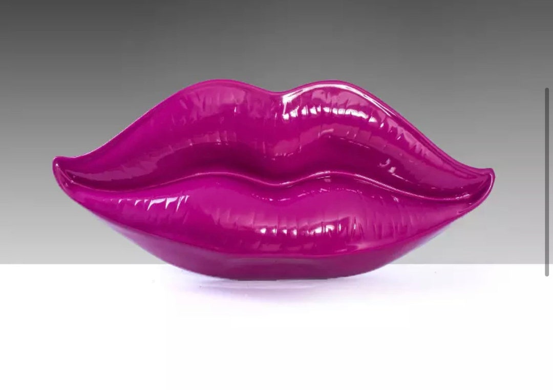 Big Lip Sculpture Wall Mount, Modern Art Decoration, Red Lips Statue ...