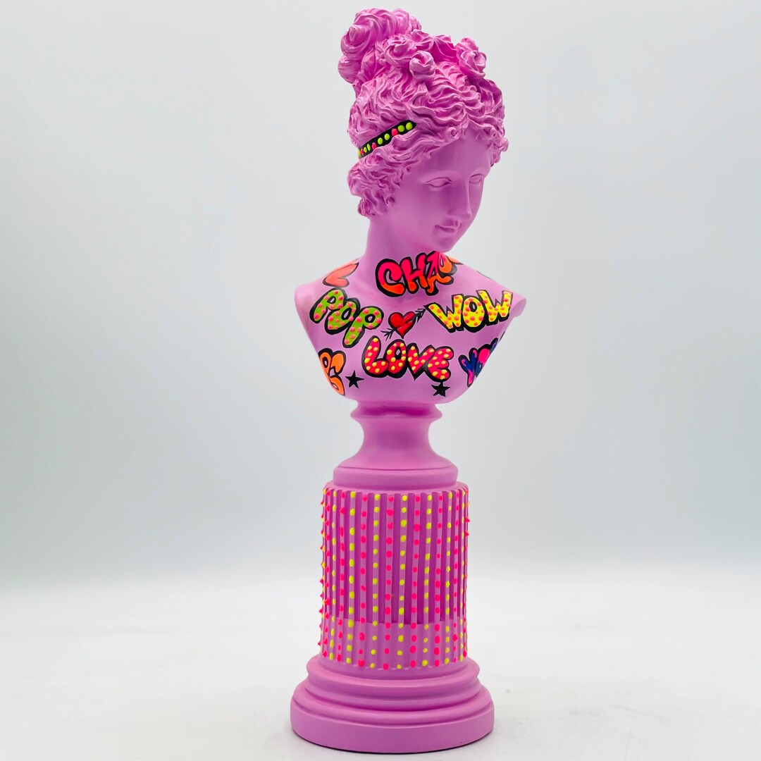 Pop Art Venus Sculpture, Pink Bust Statue, David Sculpture ...