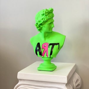 Pop Art Statue, Greek God Apollon Sculpture, Apollon Statue, Neon Art ...