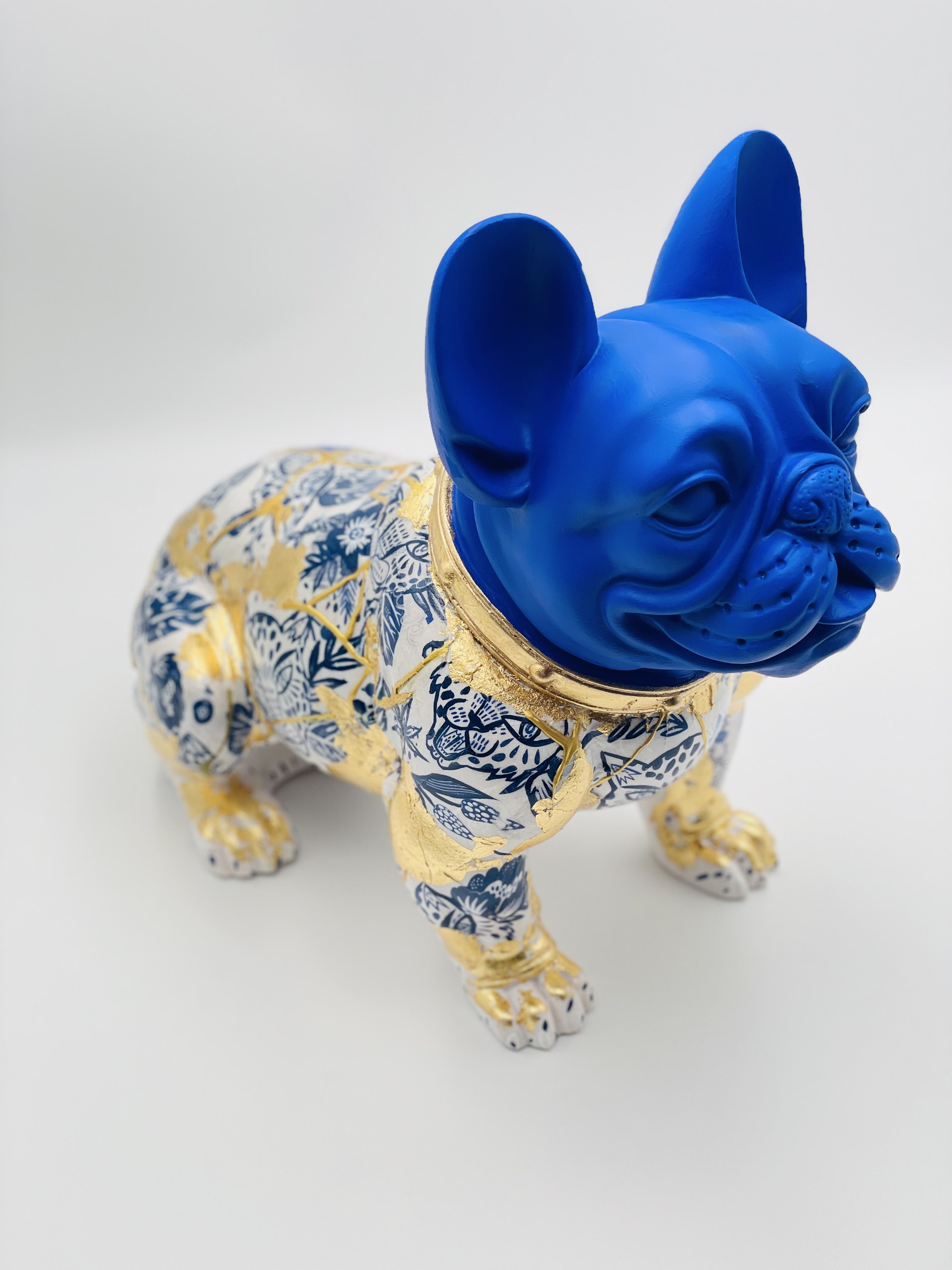 Kintsugi Design Dog Sculpture, VIP Pop Art Statue, Luxury French ...