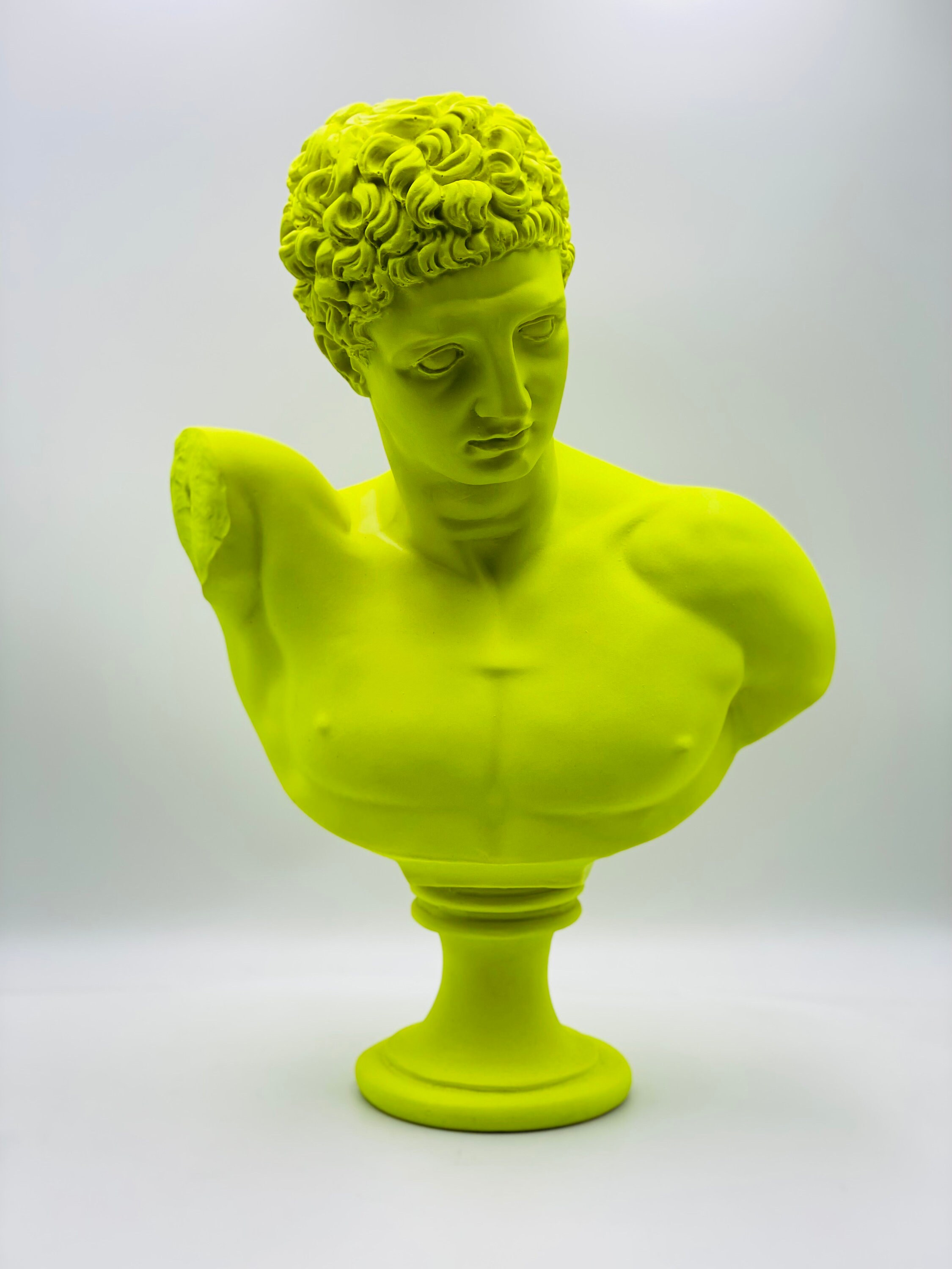 Neon Art, Pop Art Statue, 20.5 LARGE Size Greek God Bust, Pop Art ...