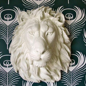 XL Lion Head Wall Mount, Over Sized Wild Animal Wall Sculpture, Animal ...