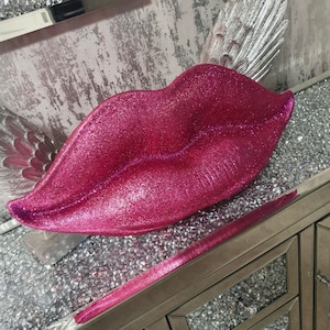 Big Lip Sculpture Wall Mount, Modern Art Decoration, Red Lips Statue ...