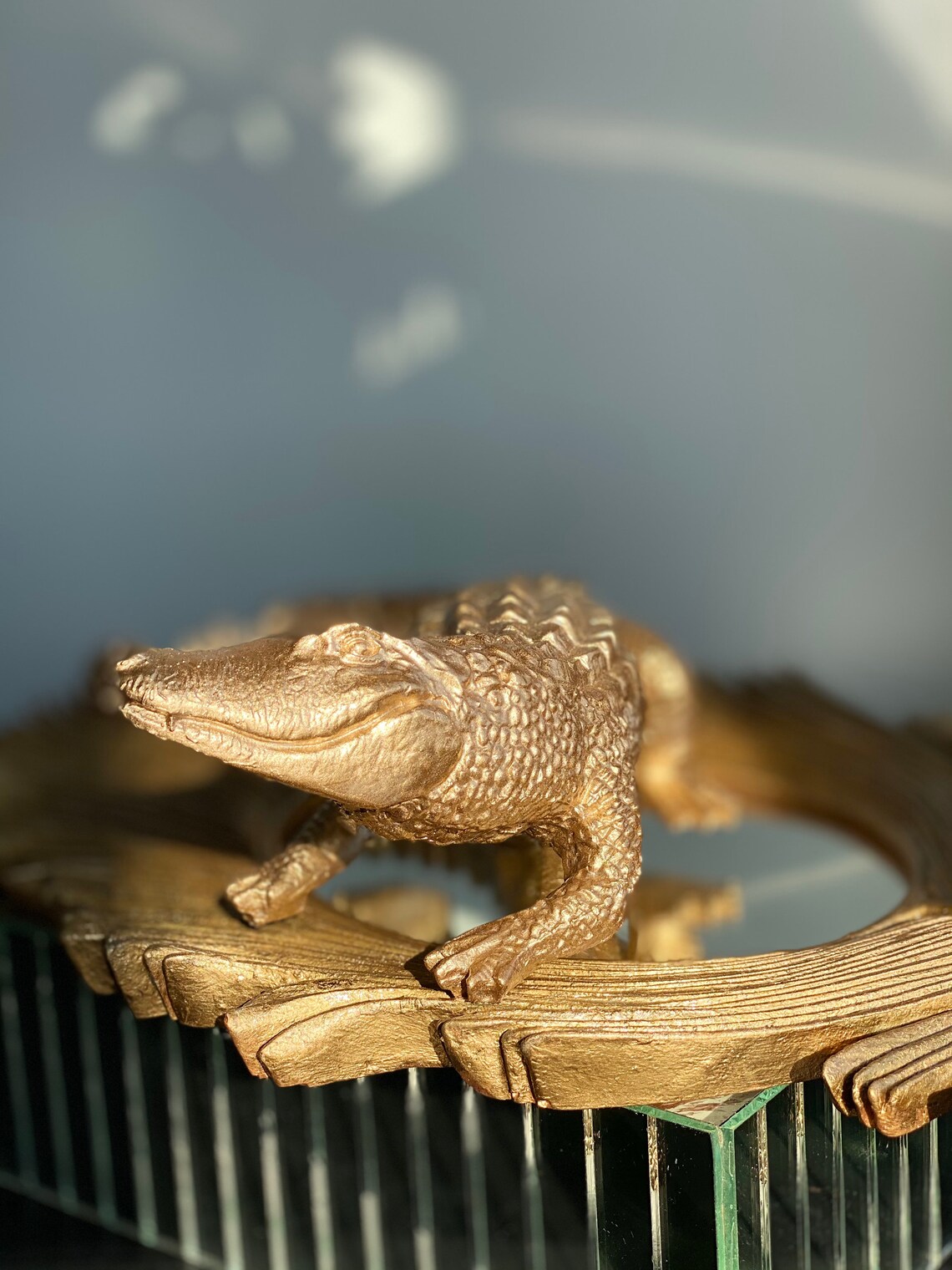 12 Large Golden Alligator Statue Crocodile Sculpture | Etsy