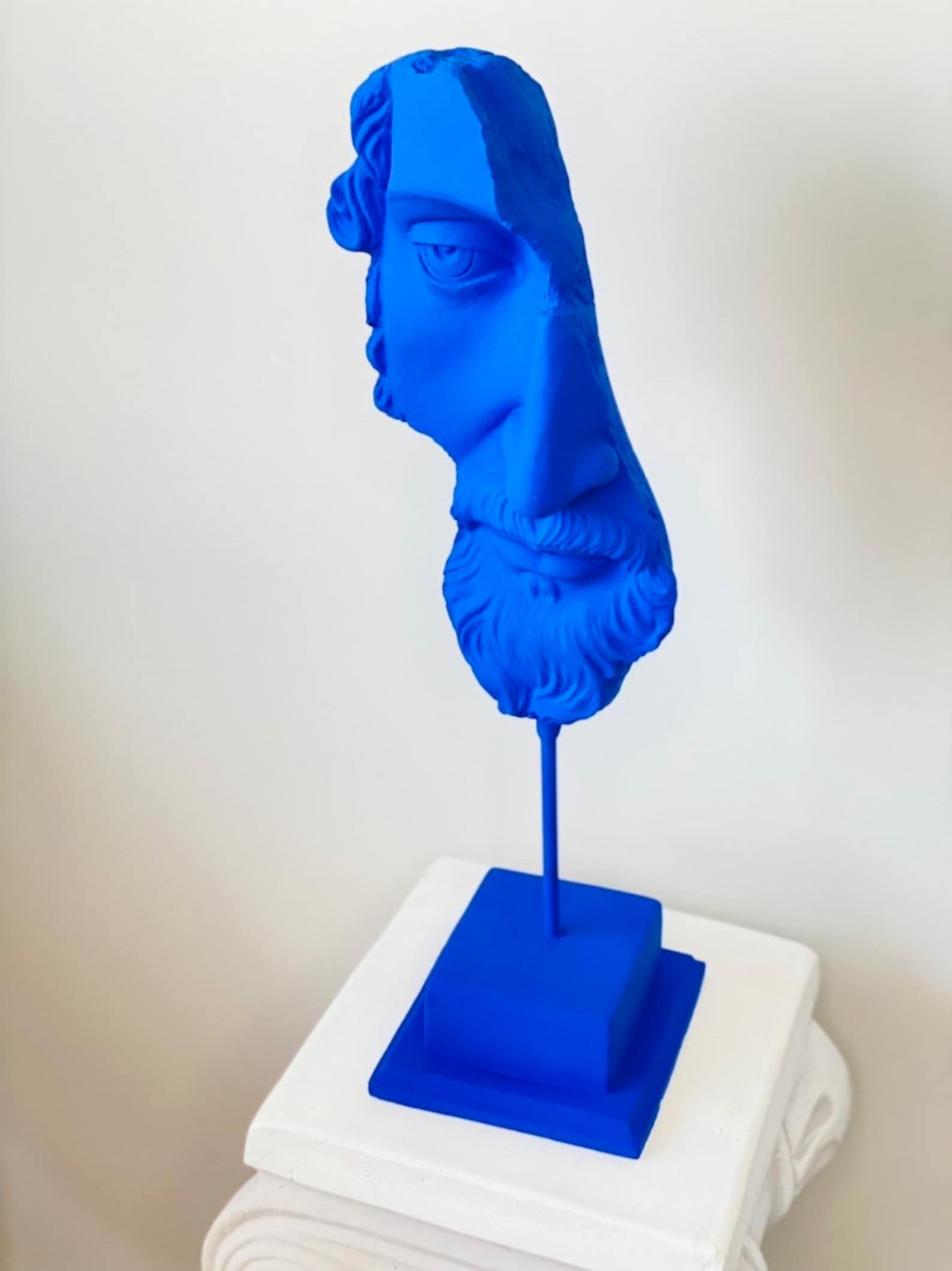 Face Statue of a Marcus Aurelius, Louvre Museum Copy, Pop Art Roman ...