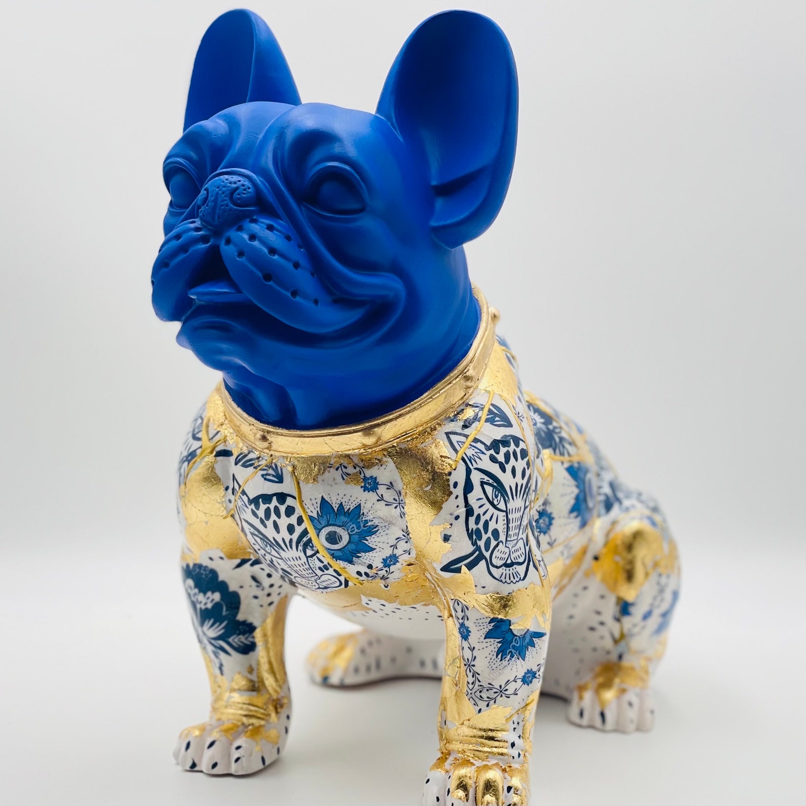 Kintsugi Design Dog Sculpture, VIP Pop Art Statue, Luxury French ...