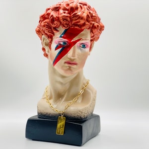 David Bowie Statue, Pop Art Sculpture, Aladdin Sane Lightning Bolt ...