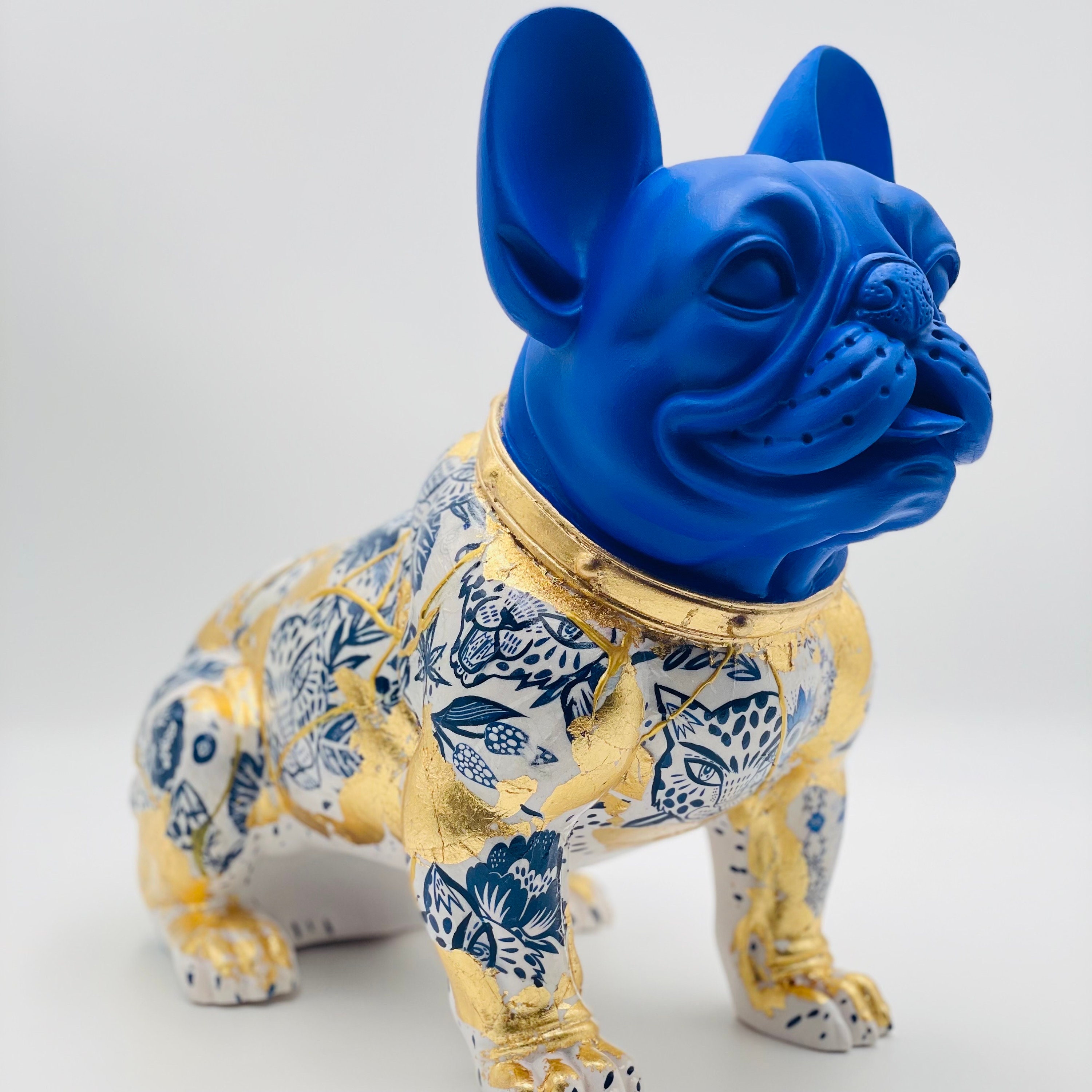 Kintsugi Design Dog Sculpture, VIP Pop Art Statue, Luxury French ...