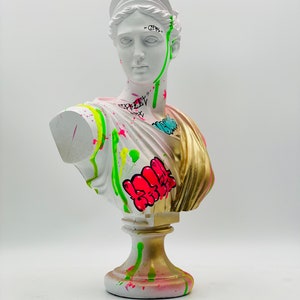 Street Art Artemis Statue, Pop Art Style Bust, Graffiti Sculpture ...