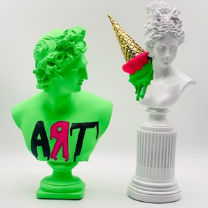Pop Art Statue, Greek God Apollon Sculpture, Apollon Statue, Neon Art ...
