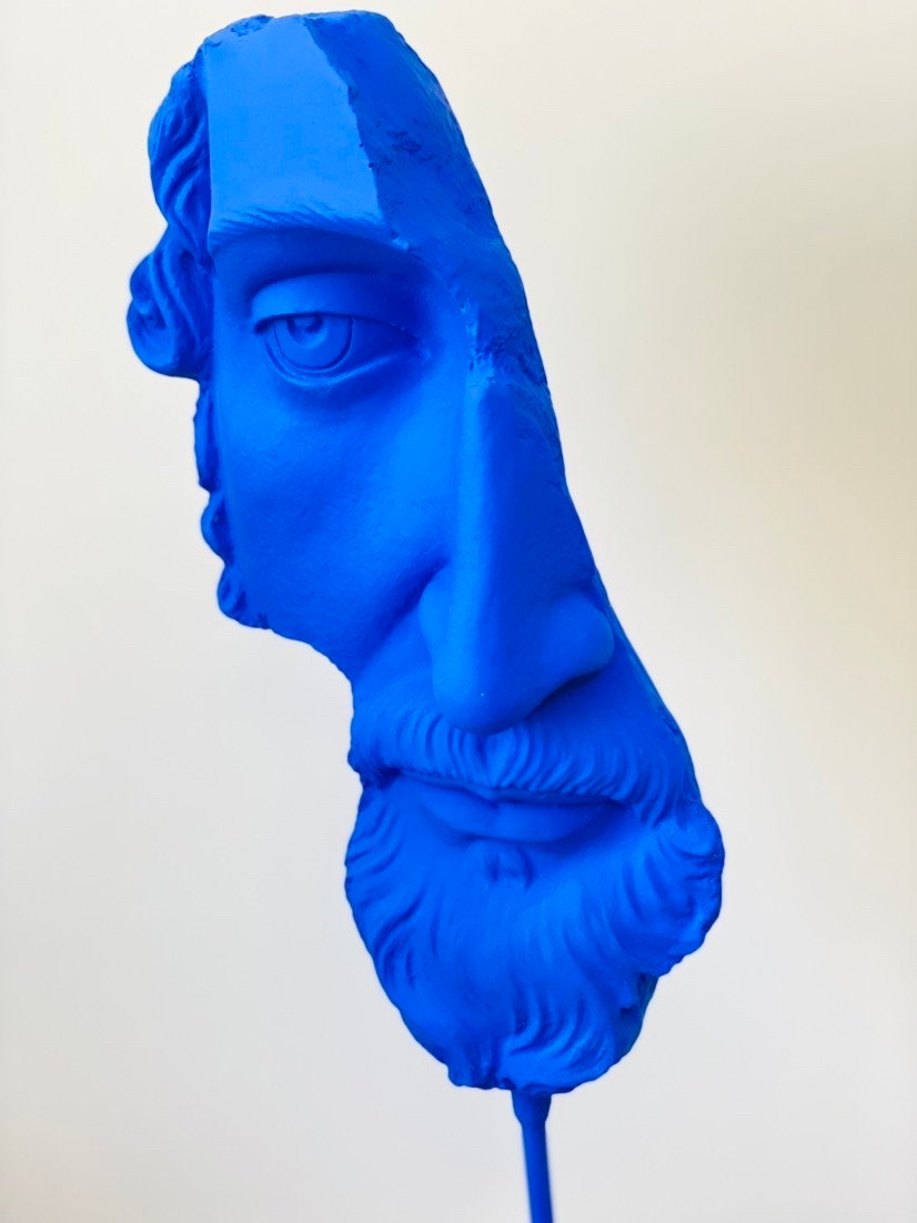 Face Statue of a Marcus Aurelius, Louvre Museum Copy, Pop Art Roman ...