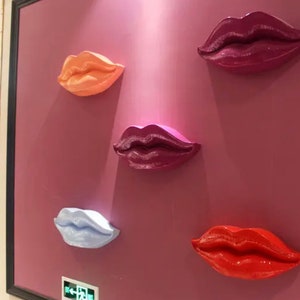 Big Lip Sculpture Wall Mount, Modern Art Decoration, Red Lips Statue ...